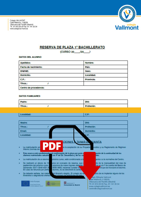 Admisiones Bachillerato – Colegio Bilingüe Vallmont